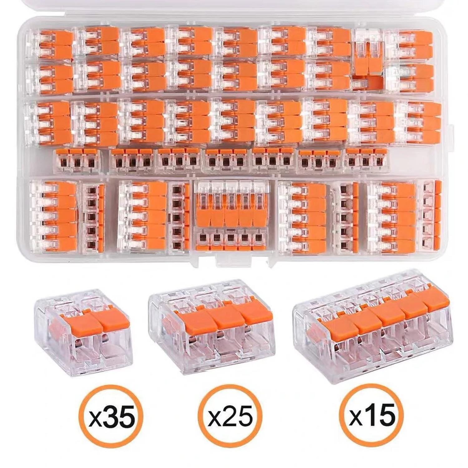 75pcs For 221 Electrical Connectors Wire Block Clamp Terminal Cable ...