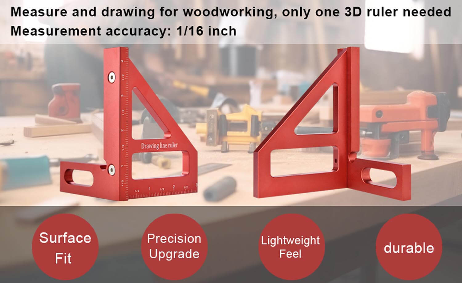 3D Multi Angle Measuring Ruler Miter Triangle Ruler