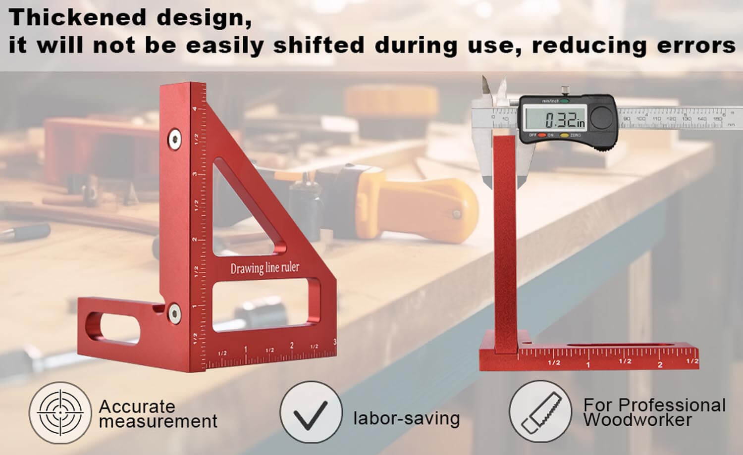3D Multi Angle Measuring Ruler Miter Triangle Ruler